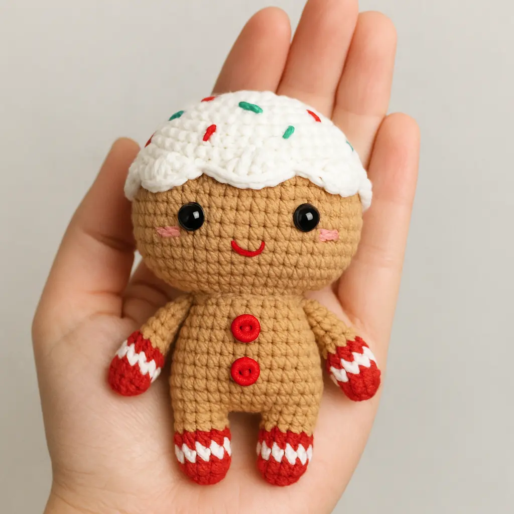 Free Crochet Gingerbread Man Pattern: 1 Cute Gingerbread Cutie