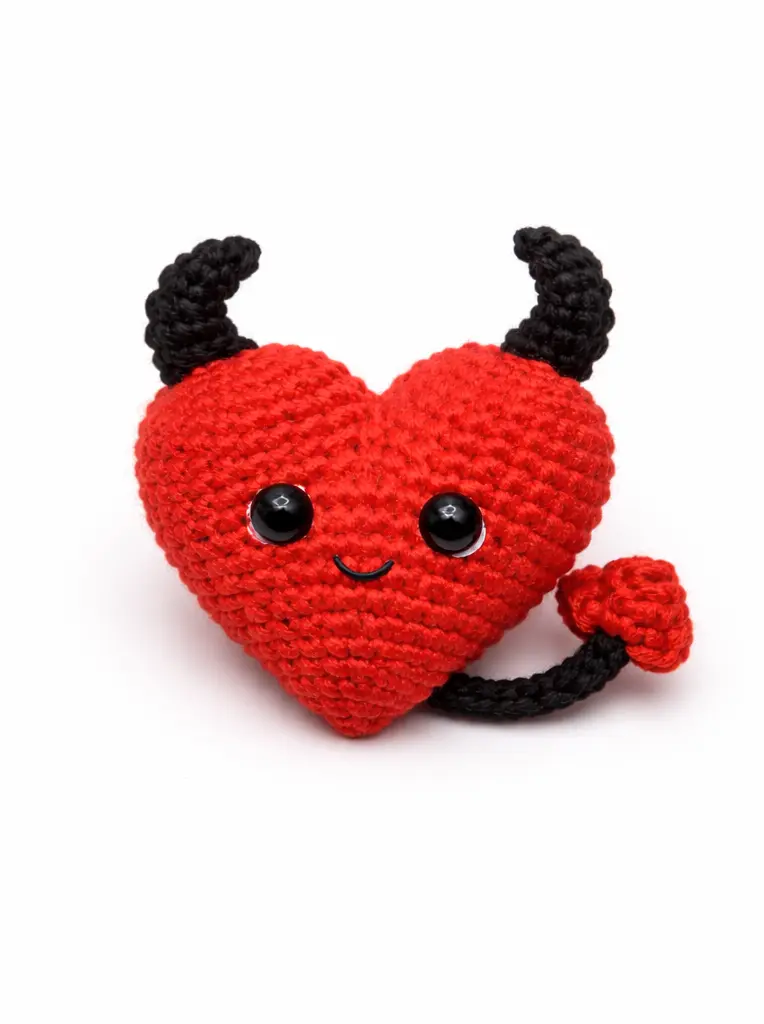 Crochet Heart Pattern Free: 2 Valentine Heart Plush Ideas (Angel + Devil)